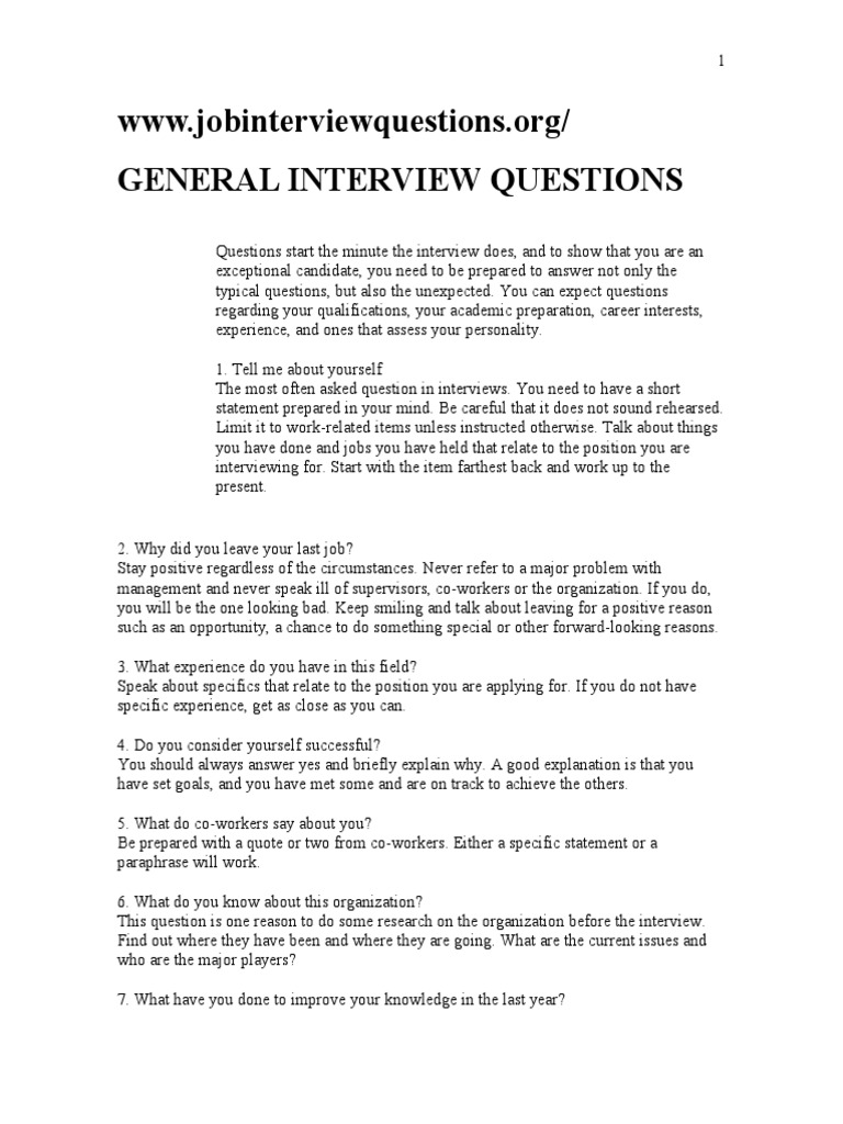 Essential Interview Questions Guide | PDF | Discrimination | Disability