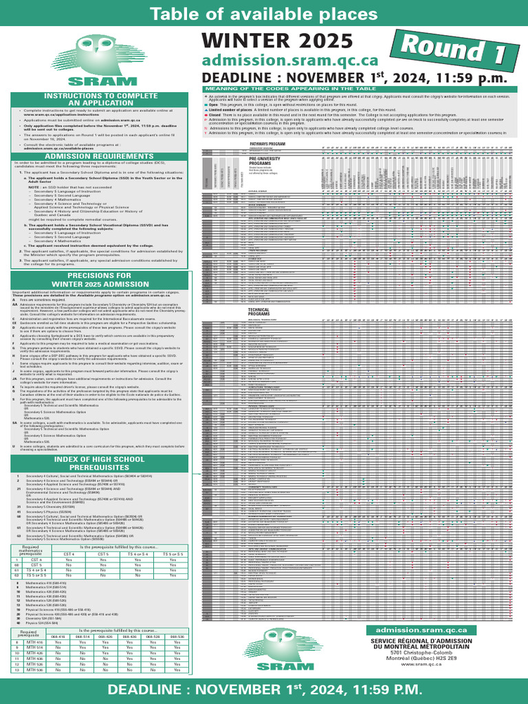 Pre-University Program Guide | PDF | Quebec | Universities And Colleges