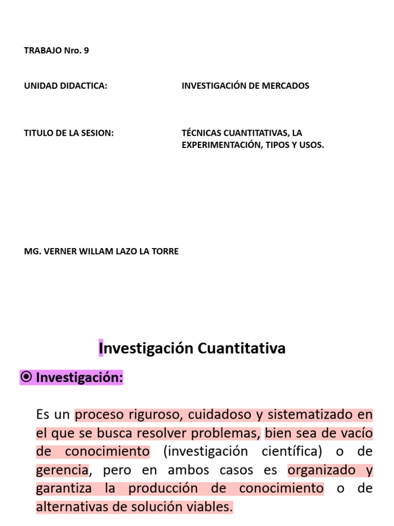 Técnicas Cuantitativas en Investigación | PDF | Experimentar | Investigación cuantitativa