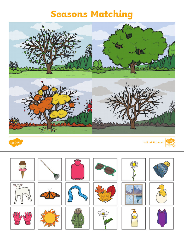 Seasons Matching Activity Sheet Ver 1 | PDF
