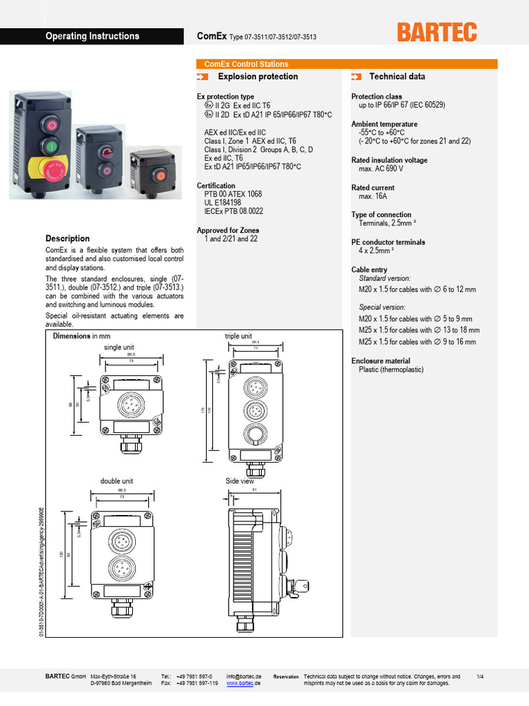 Botoneras Bartec 3 | PDF | Manufactured Goods | Equipment