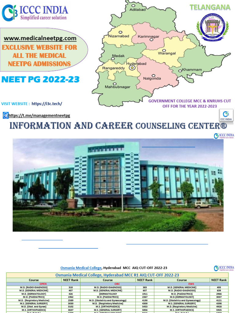 Telangana PG 2022 23 e Book CQ Cutoff Counseling | PDF | Doctor Of ...