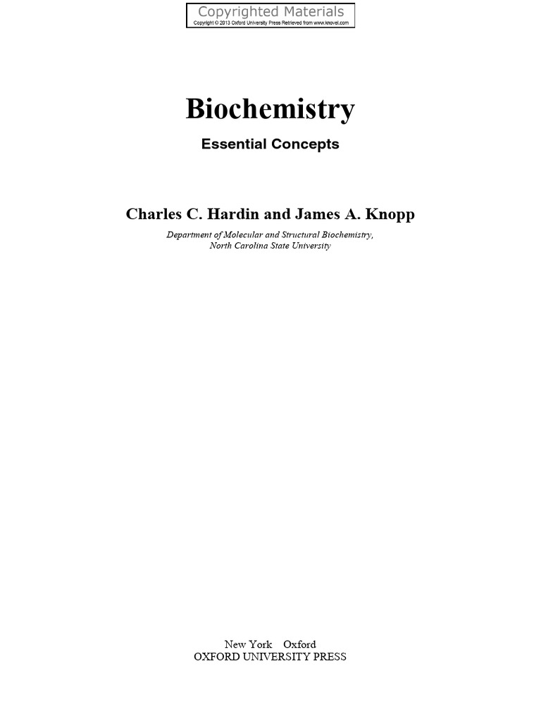 Biochemistry Essential Concepts | PDF | Enzyme | Cell Membrane
