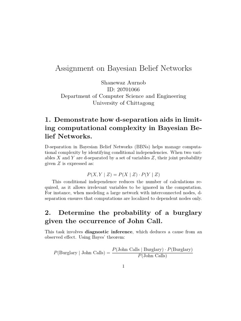 20701066_BNN_Assignment | PDF | Bayesian Network | Probability