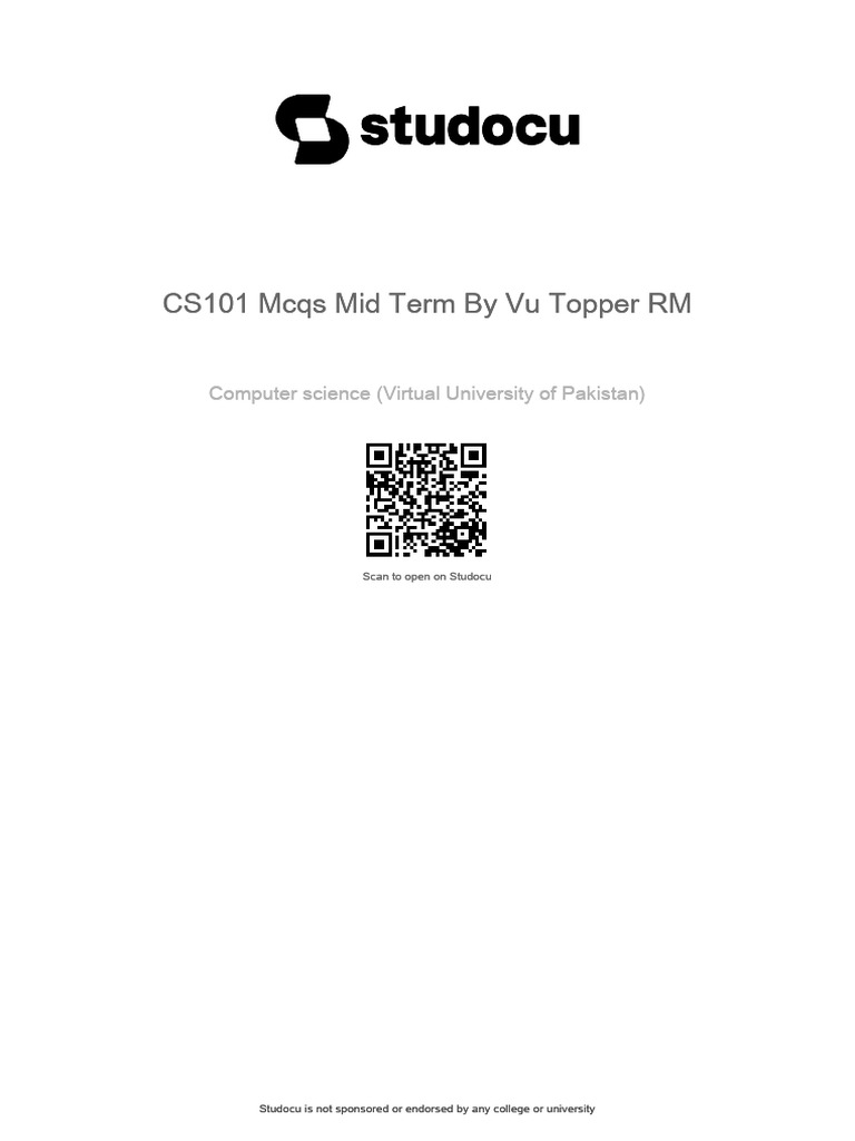 Cs 101 Obj File 2 Pdf Computer Data Storage Computer Program 9350
