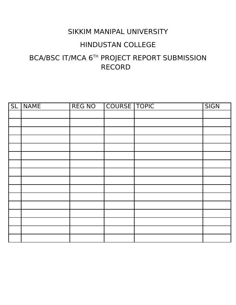 BCA Project Submission Record | PDF
