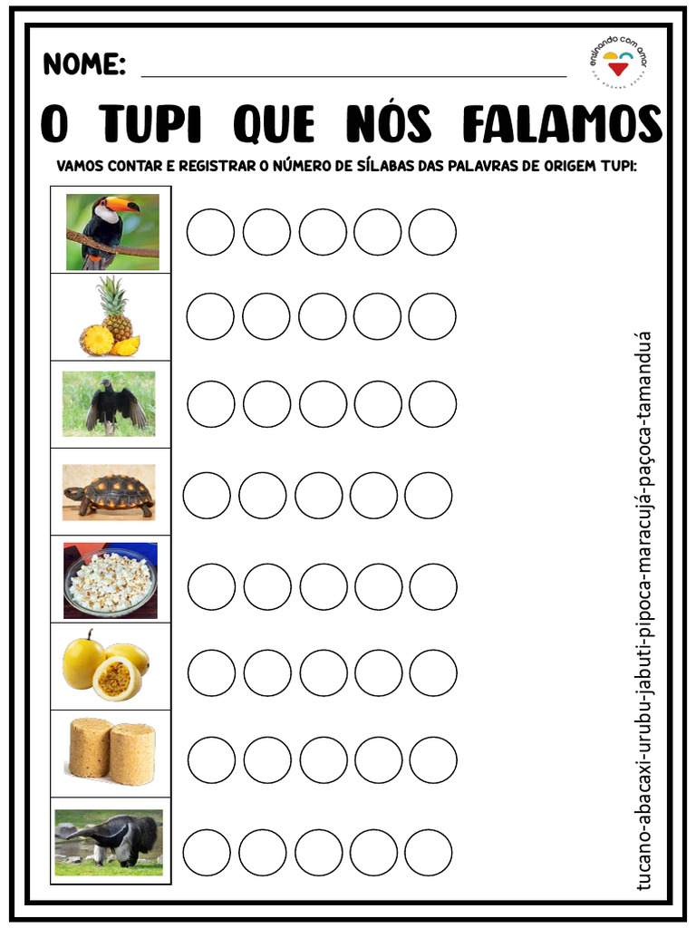 Contagem de Sílabas em Palavras Tupi | PDF