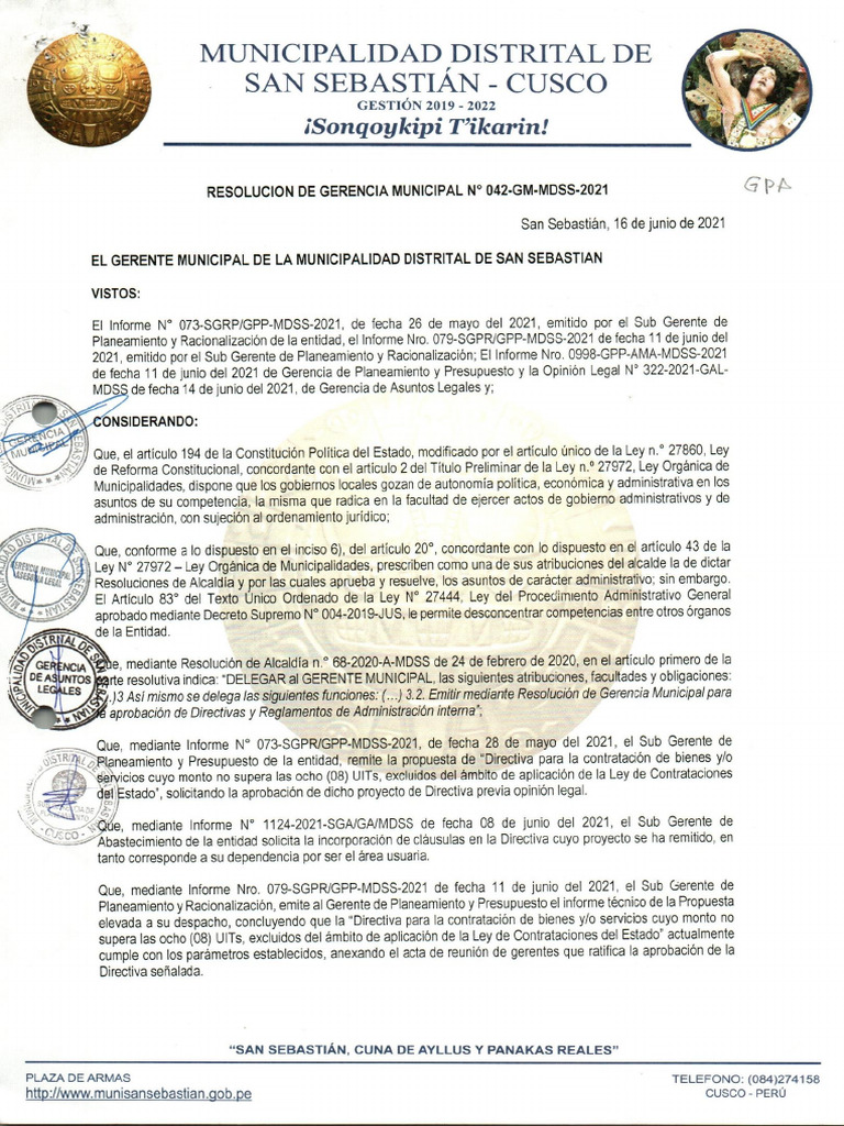 DIRECTIVA N004. para Compras Menores A 8UITS | PDF