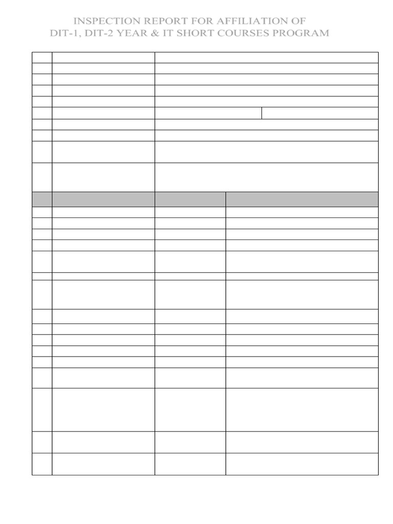 DIT Affiliatin Inspection Performa | PDF | Computing