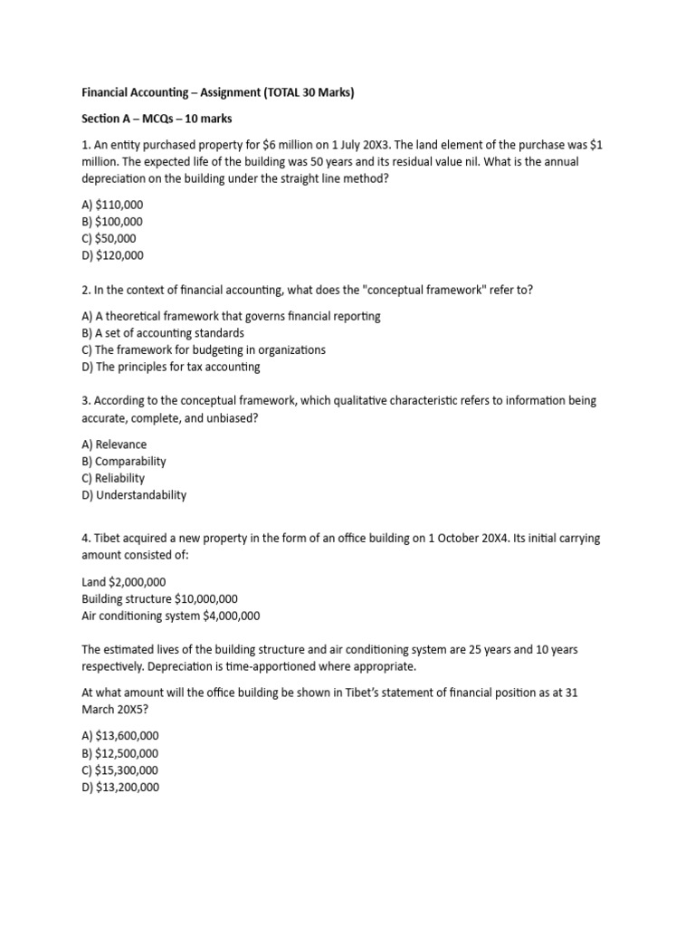 Financial Accounting - Assignment | PDF | Financial Accounting | Debits And Credits