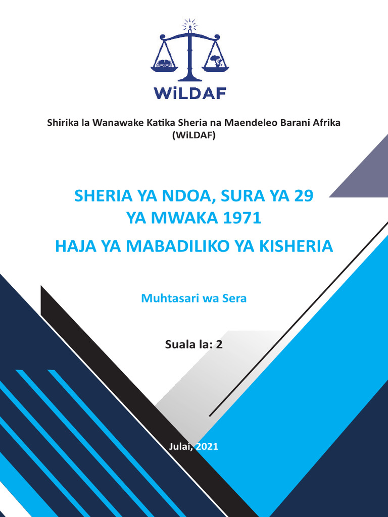 SHERIA-YA-NDOA | PDF
