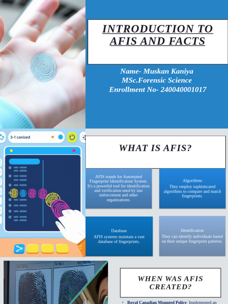 Introduction To AFIS and Facts | PDF | Fingerprint | Biometrics