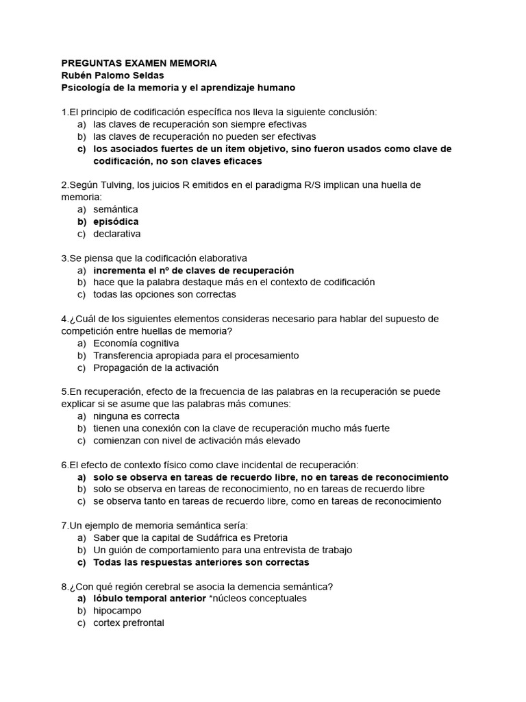 Wuolah Free Examen Memoria Ruben Gulag Free | PDF | Recuperar (memoria) | Memoria