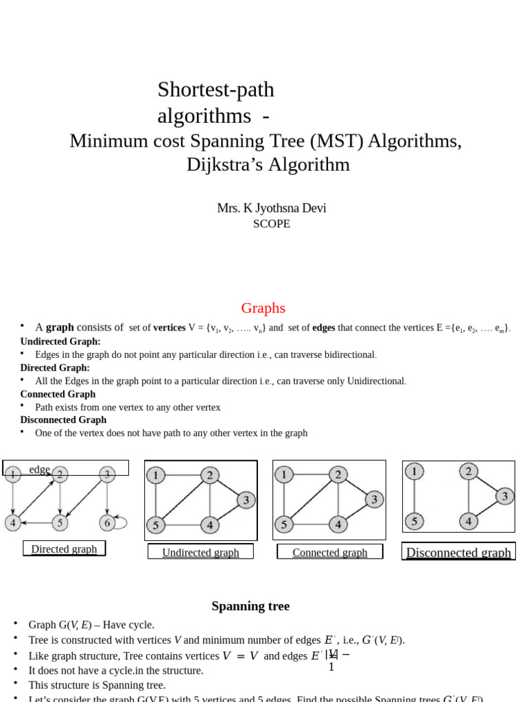 18-Minimum Cost Spanning Tree - Kruskal's Algorithm | PDF | Graph Theory | Discrete Mathematics