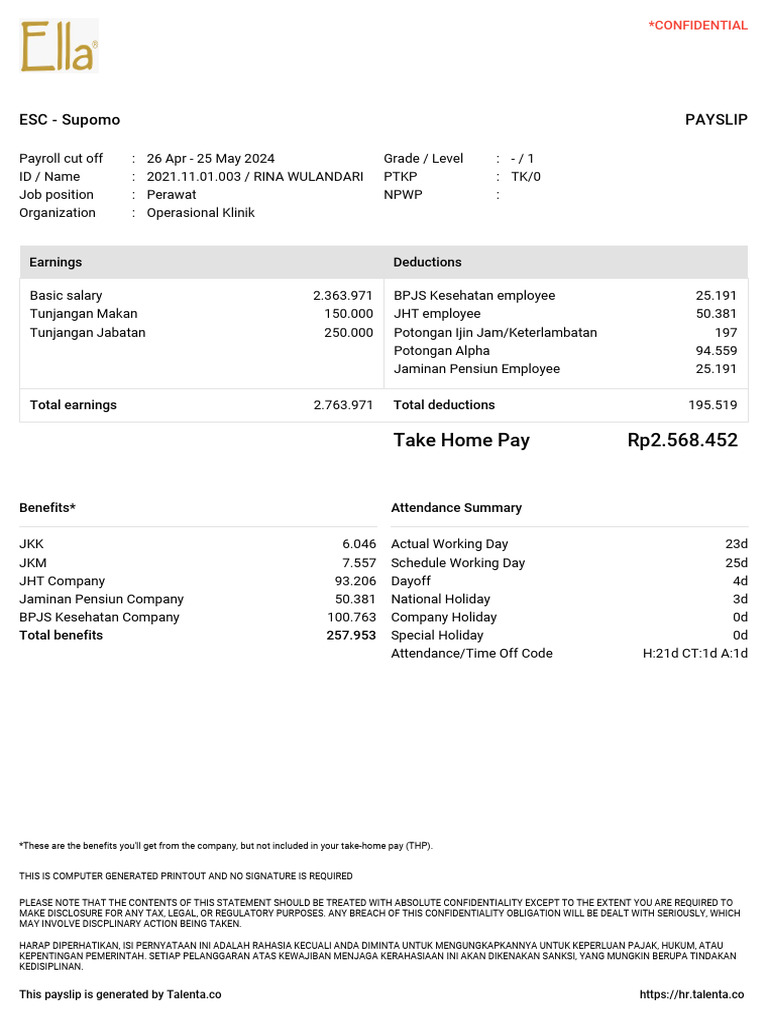 Payslip-ESC | PDF