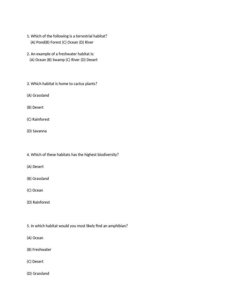 Jss two first term exam | PDF | Taste | Habitat