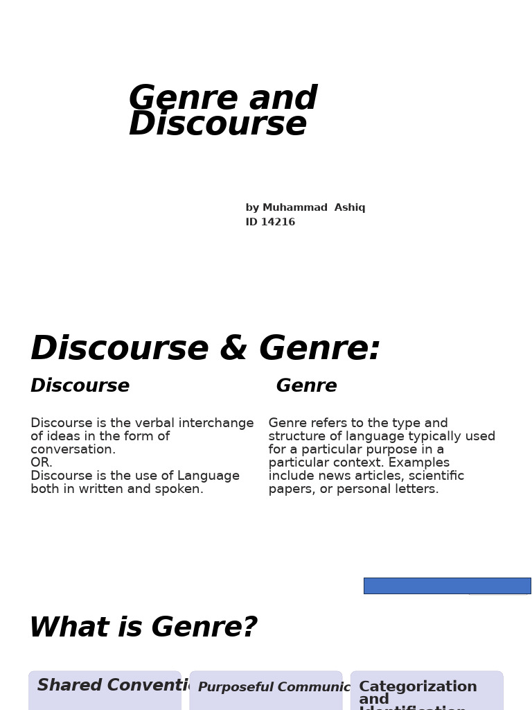 Genre and Discourse | PDF | Communication | Discourse