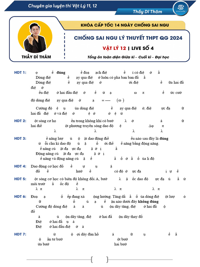 (Thầy Dĩ Thâm) Khóa 14 Ngày Cấp Tốc - Chống Sai Ngu Lý Thuyết - Tài ...