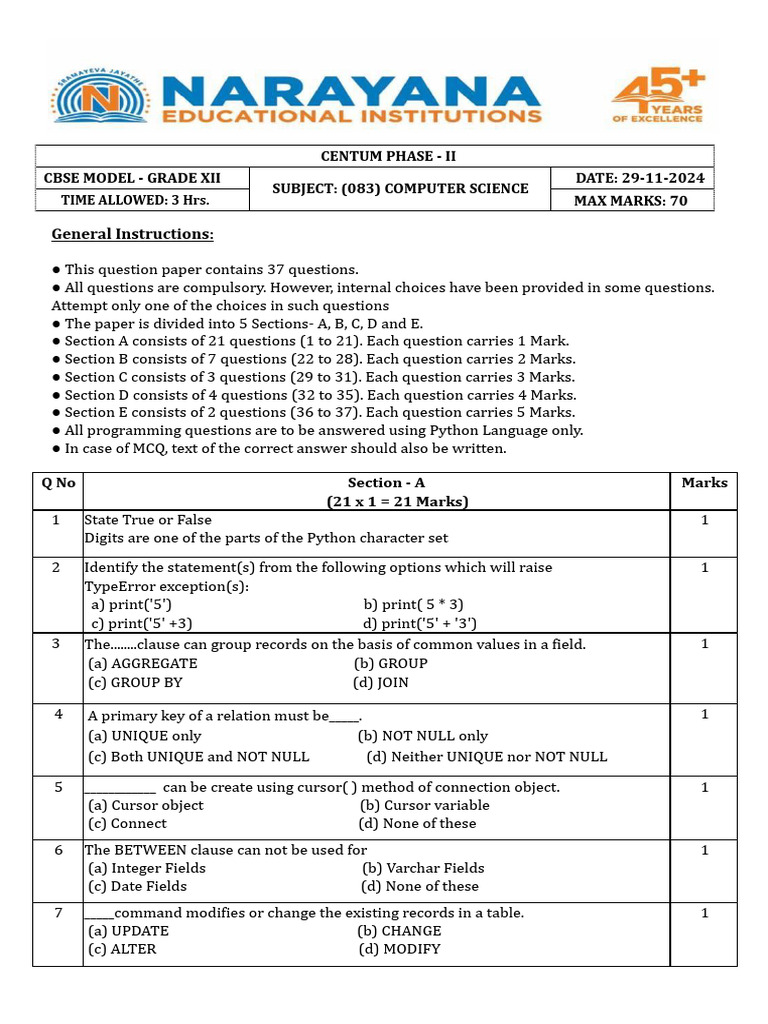 Class Xii Centum Phase Ii Cs Qp 29 11 2024 1 Pdf Computer Programming Computing 