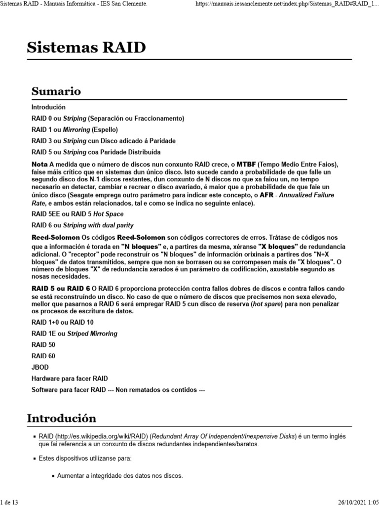 Sistemas RAID - Manuais | PDF