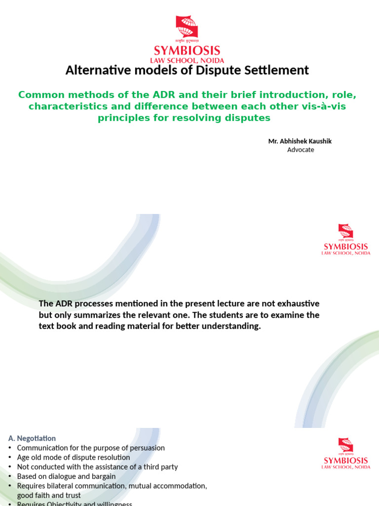 All methods of the ADR and differences | PDF | Alternative Dispute ...