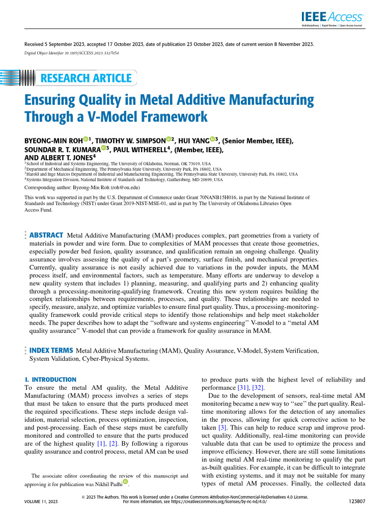 Metal AM Quality: V-Model Framework | PDF | Quality Assurance | 3 D ...