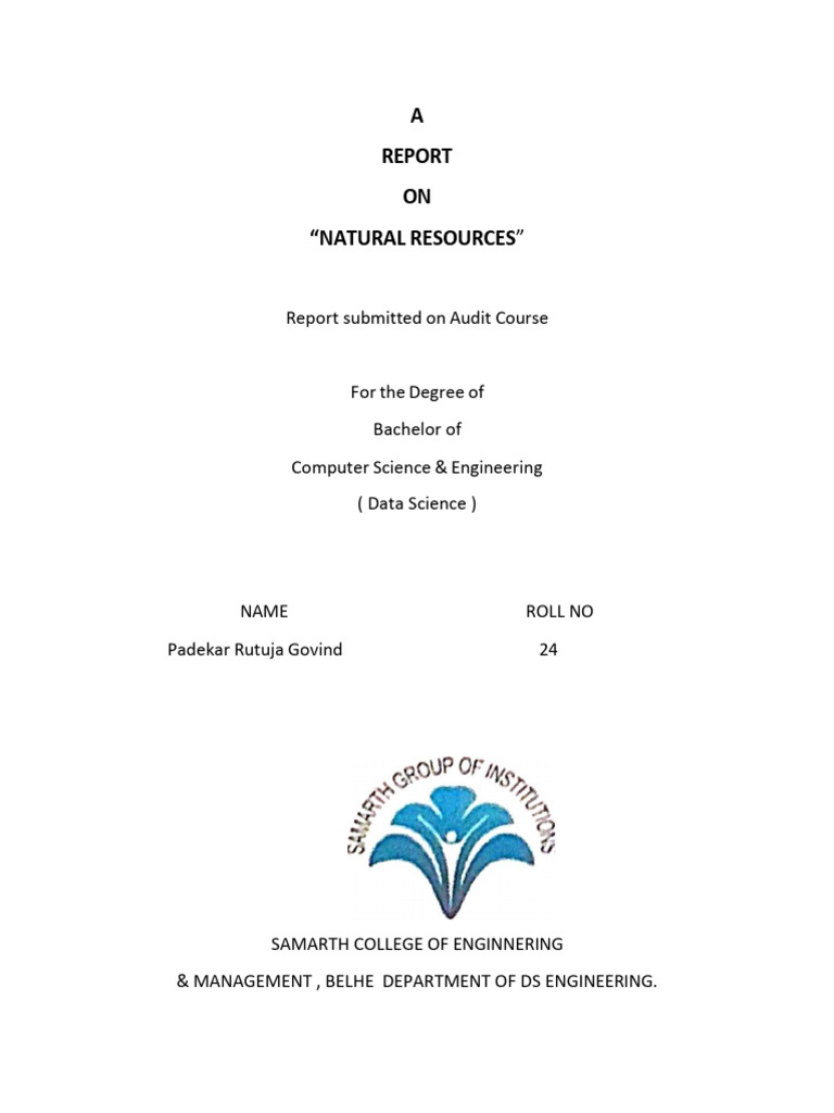audit course report | PDF | Agriculture | Sustainability