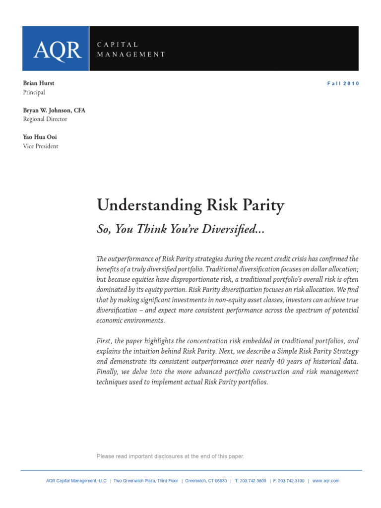 Understanding Risk Parity | PDF | Financial Risk | Diversification ... Understanding Risk Parity | PDF | Financial Risk | Diversification ...