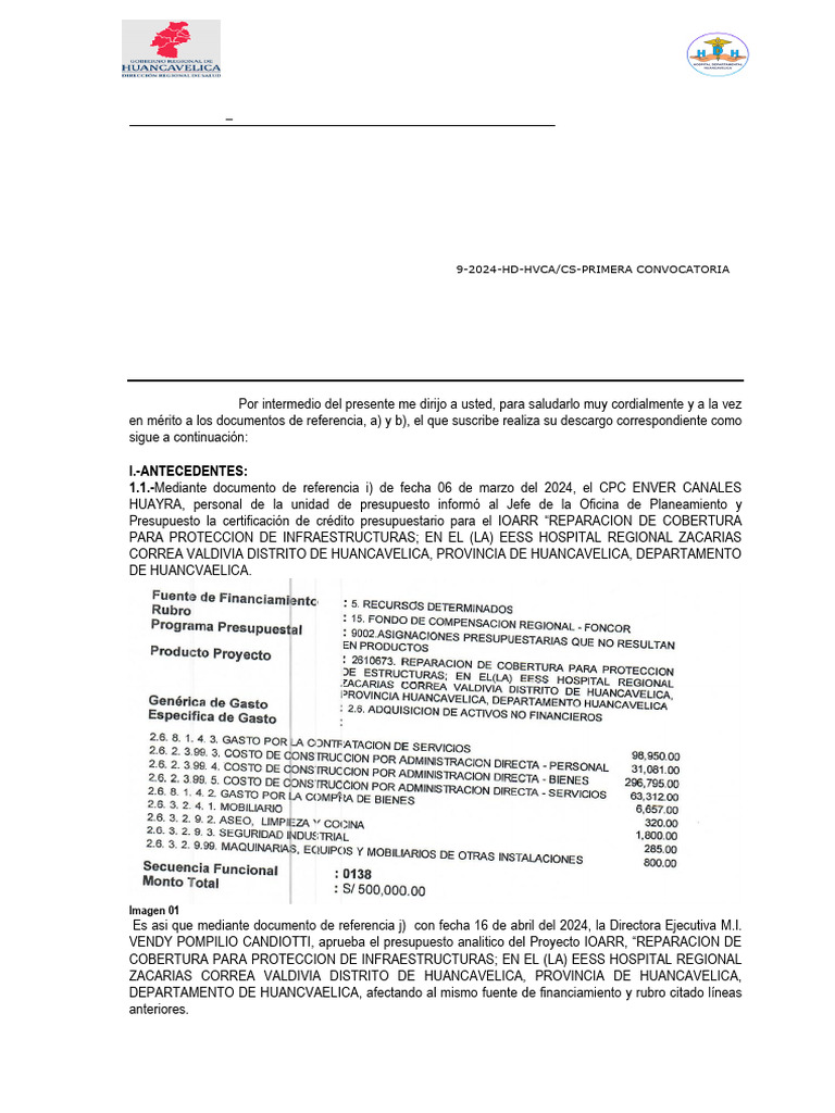 INFORME NRO 09 - 2024 - Oci Respuesta | PDF | Hospital