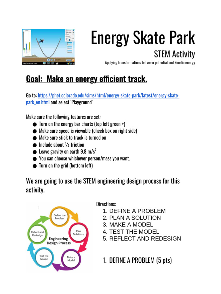 ? Conservation of Energy Skate Park | PDF | Friction | Mechanical ...