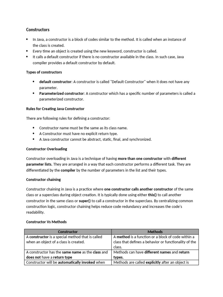Constructors | PDF | Programming | Constructor (Object Oriented ... Constructors | PDF | Programming | Constructor (Object Oriented ...