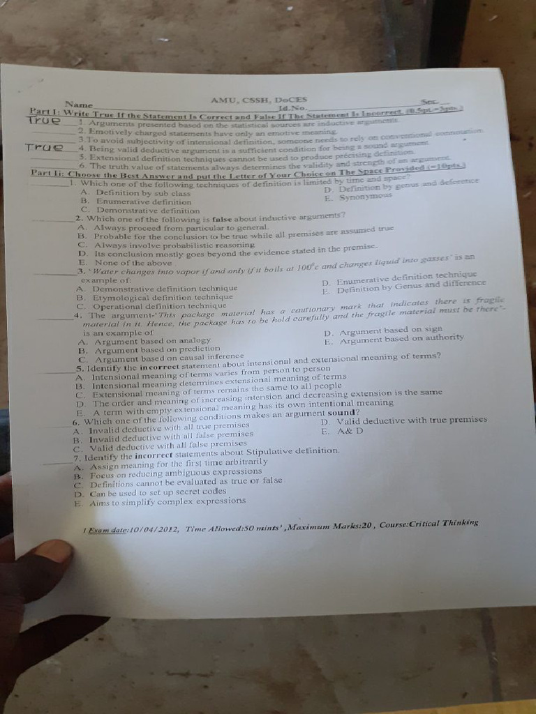 Logic and CT Midterm Exam 13 (AMU) | PDF