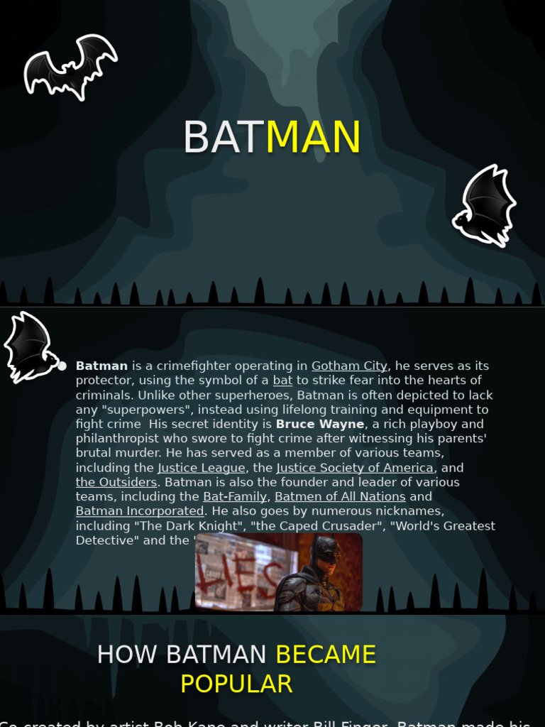 Learn More About Bats! by Slidesgo | PDF | Batman | Comics Publications