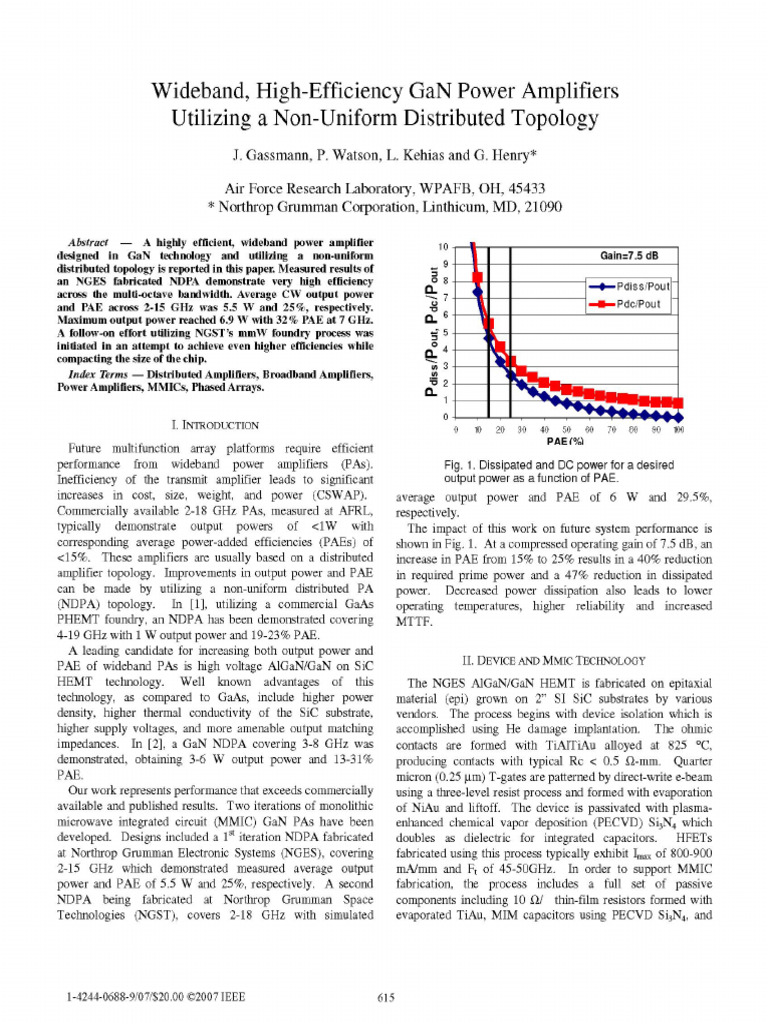 2007 Wideband - High-Efficiency - GaN - Power - Amplifiers - Utilizing - A - Non-Uniform ...