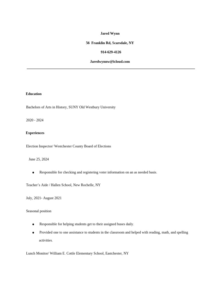 Jared Wynn Resume 1730335019 | PDF