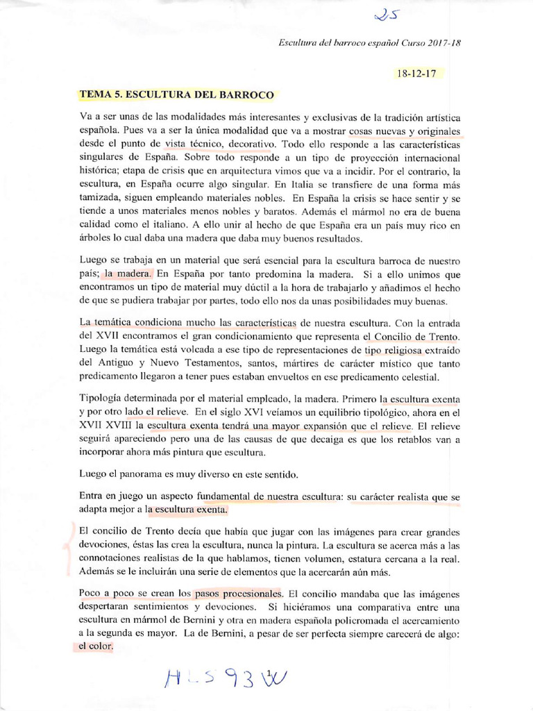 Tema 5. Escultura Del Barroco Español | PDF