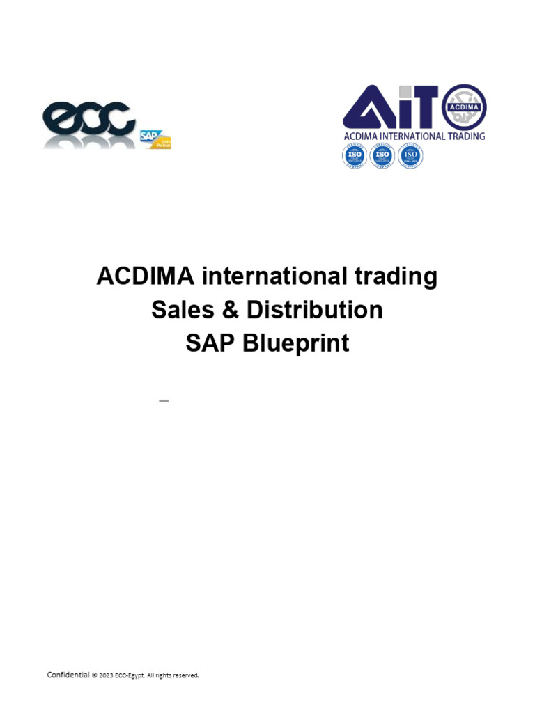 Acdima Sd_sap_blueprint v.1.0 03.10.2023 (1) | PDF | Pricing | Business ...