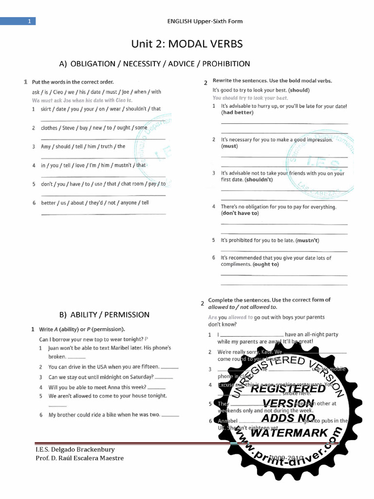 2 Modal Verbs | PDF