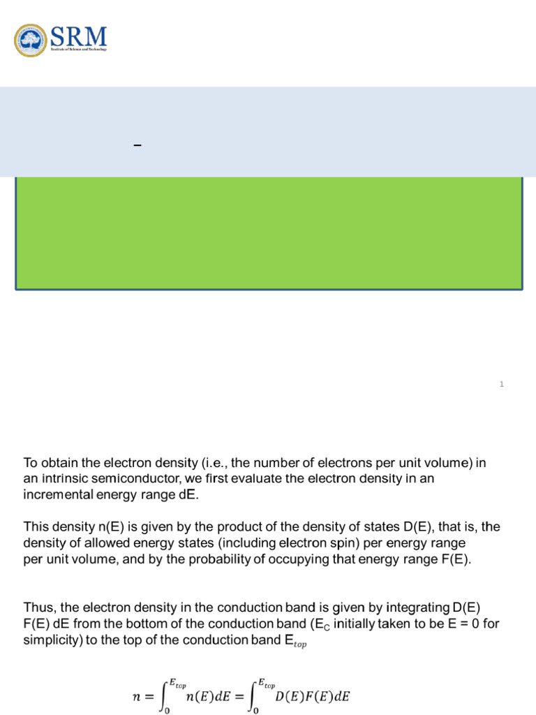 Fermi-Dirac Distribution in Semiconductors | PDF | Semiconductors | Valence And Conduction Bands
