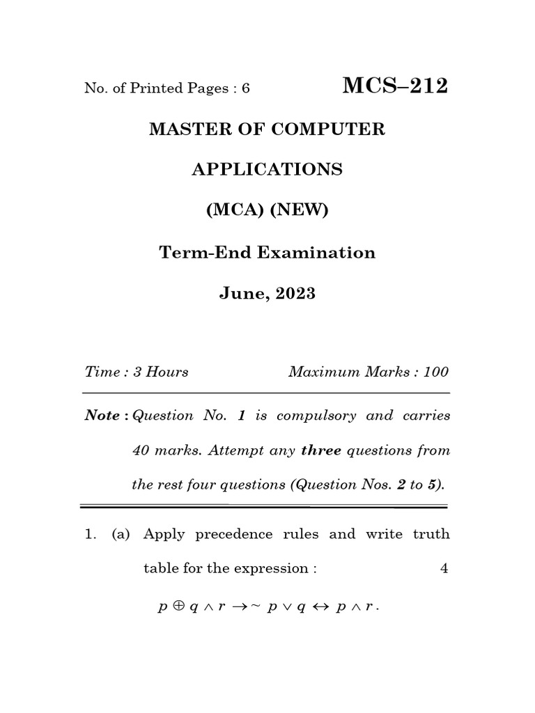 MCS-212 (4) (1)_merged | PDF | Logic | Function (Mathematics)