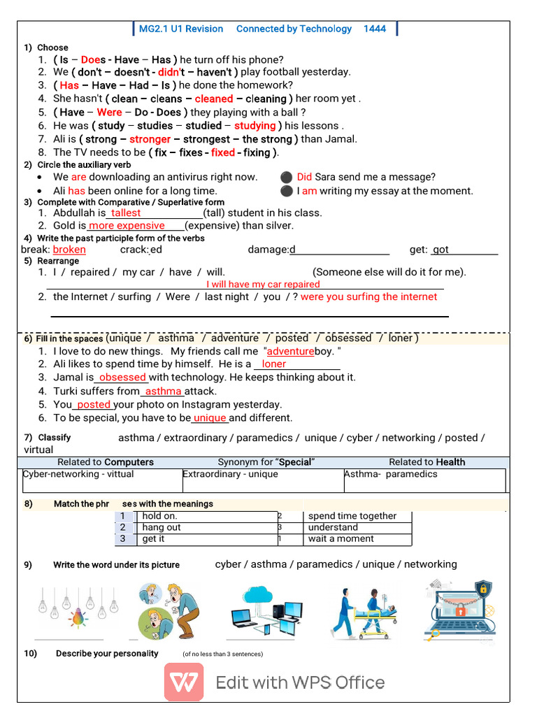 MG2.1 U1 Revision (2) (2) (1) | PDF | Linguistic Typology | Syntax