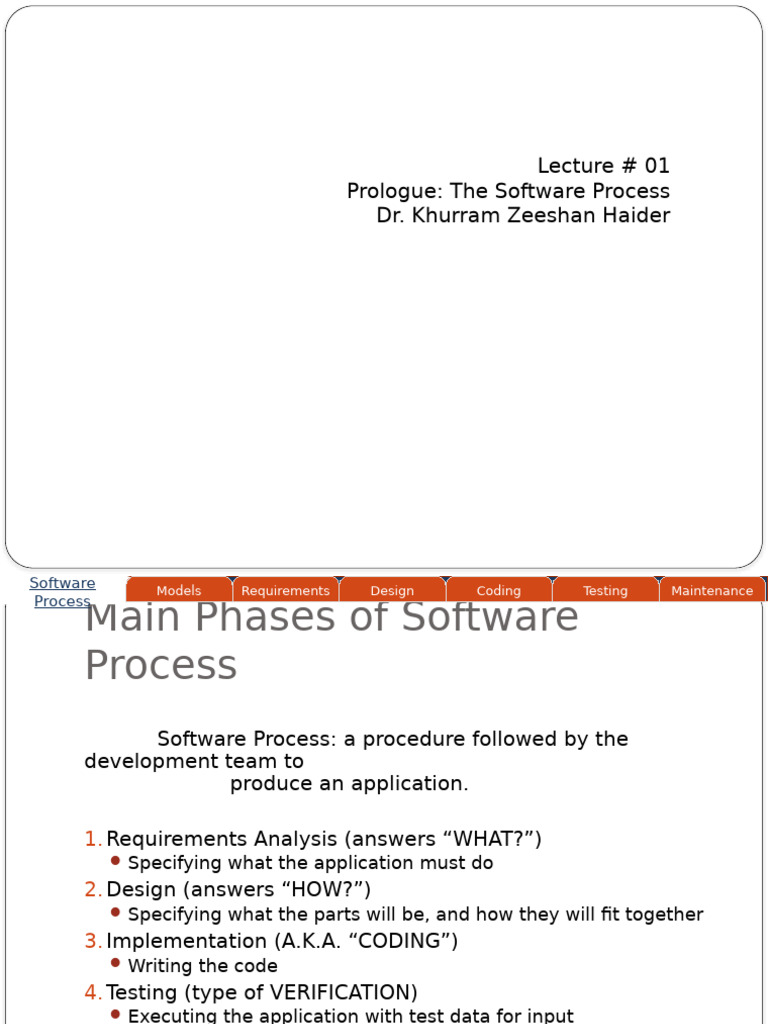 Prologue the Software Process[1] | PDF | Software Testing | Information ...