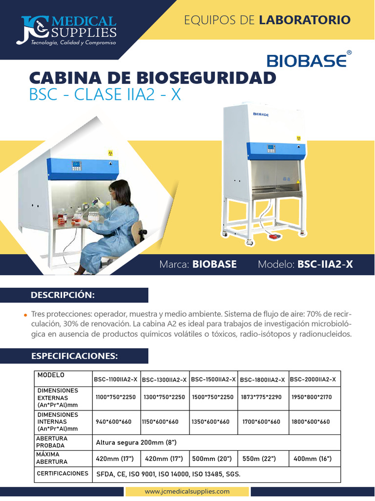 Cabina Bioseguridad BSC A2 | PDF