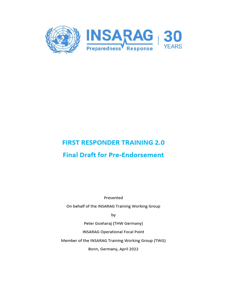 First-Responders-Training-2.0-Draft-for-ISG | PDF | Methodology