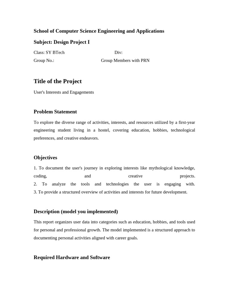 User Interests Report | PDF | Software | Computer Science