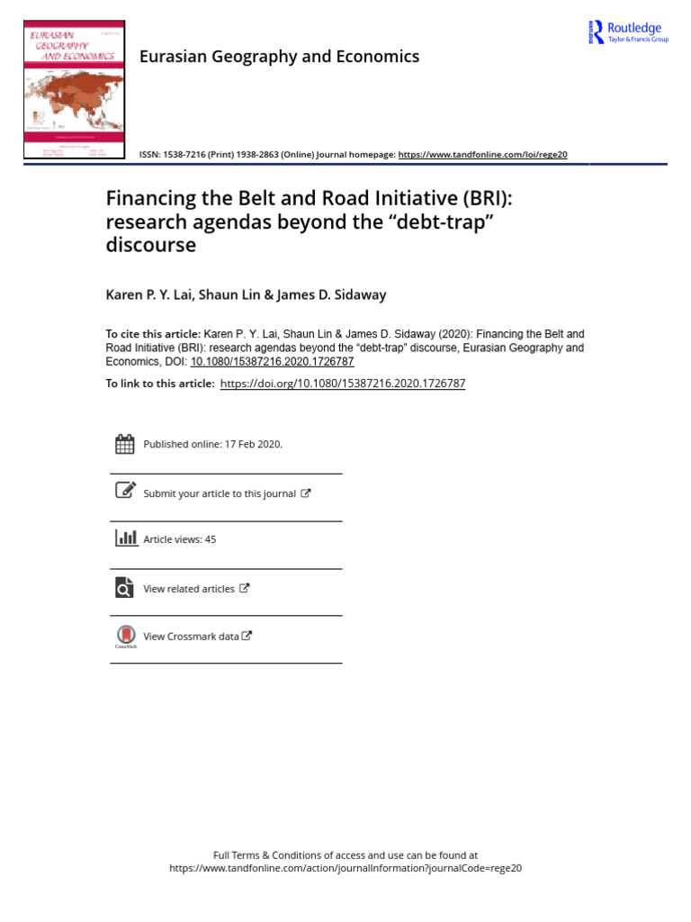 Financing The Belt and Road Initiative (BRI) : Research Agendas Beyond ...