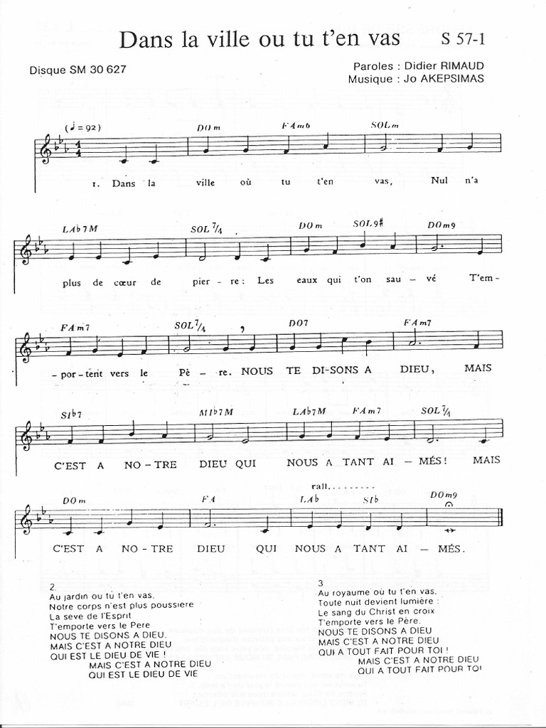 Dans La Ville Ou Tu T en Vas | PDF