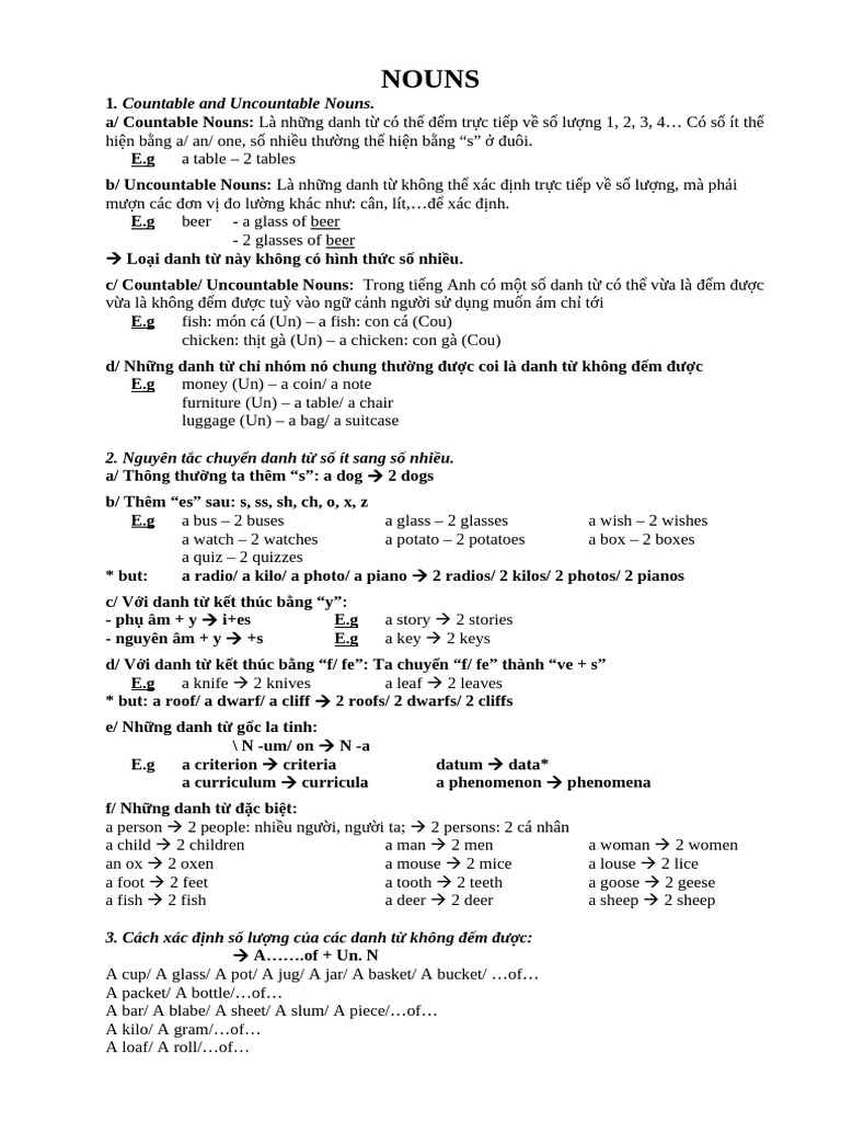 Nouns Theory Practice | PDF