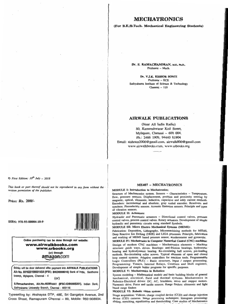 Mechatronics Textbook | PDF