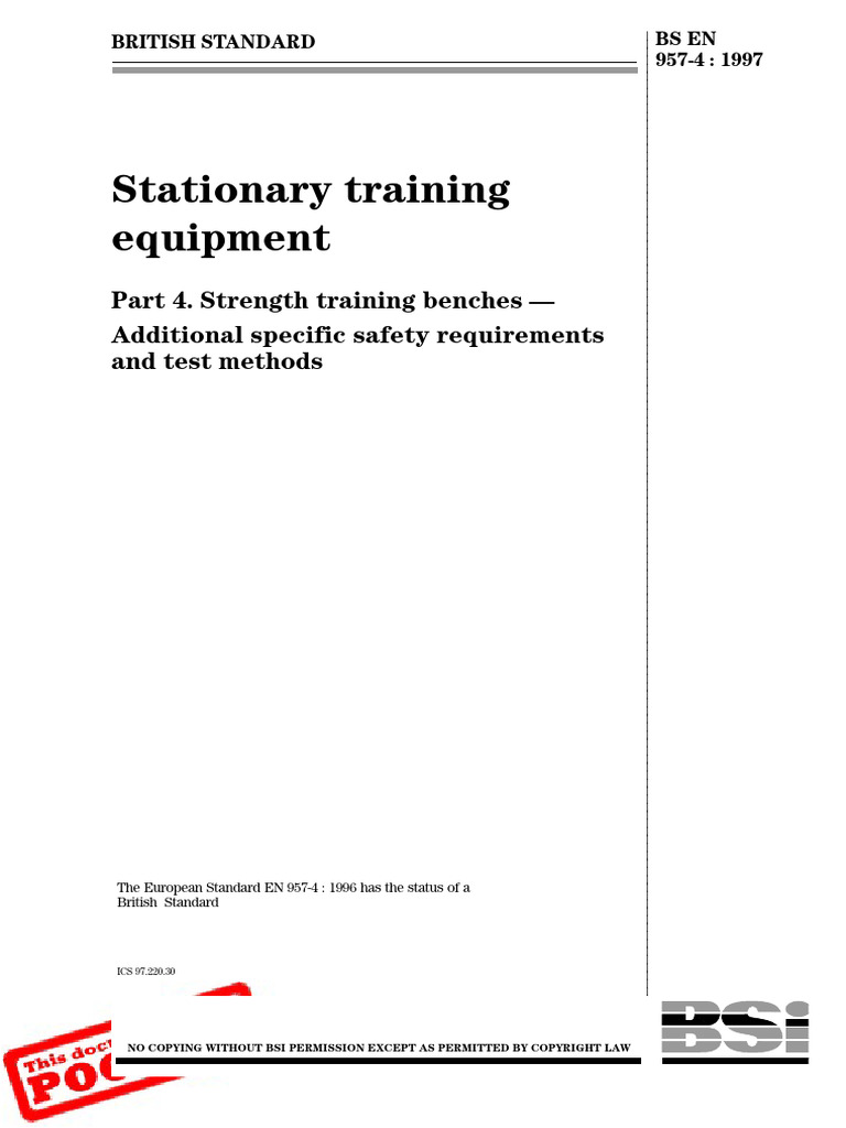 Strength Training Benches Safety Standards | PDF